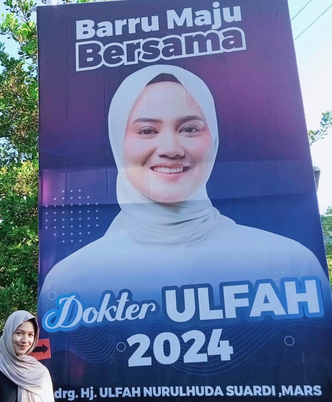 Baliho Politik: Barru Maju Bersama Dokter Ulfah 2024